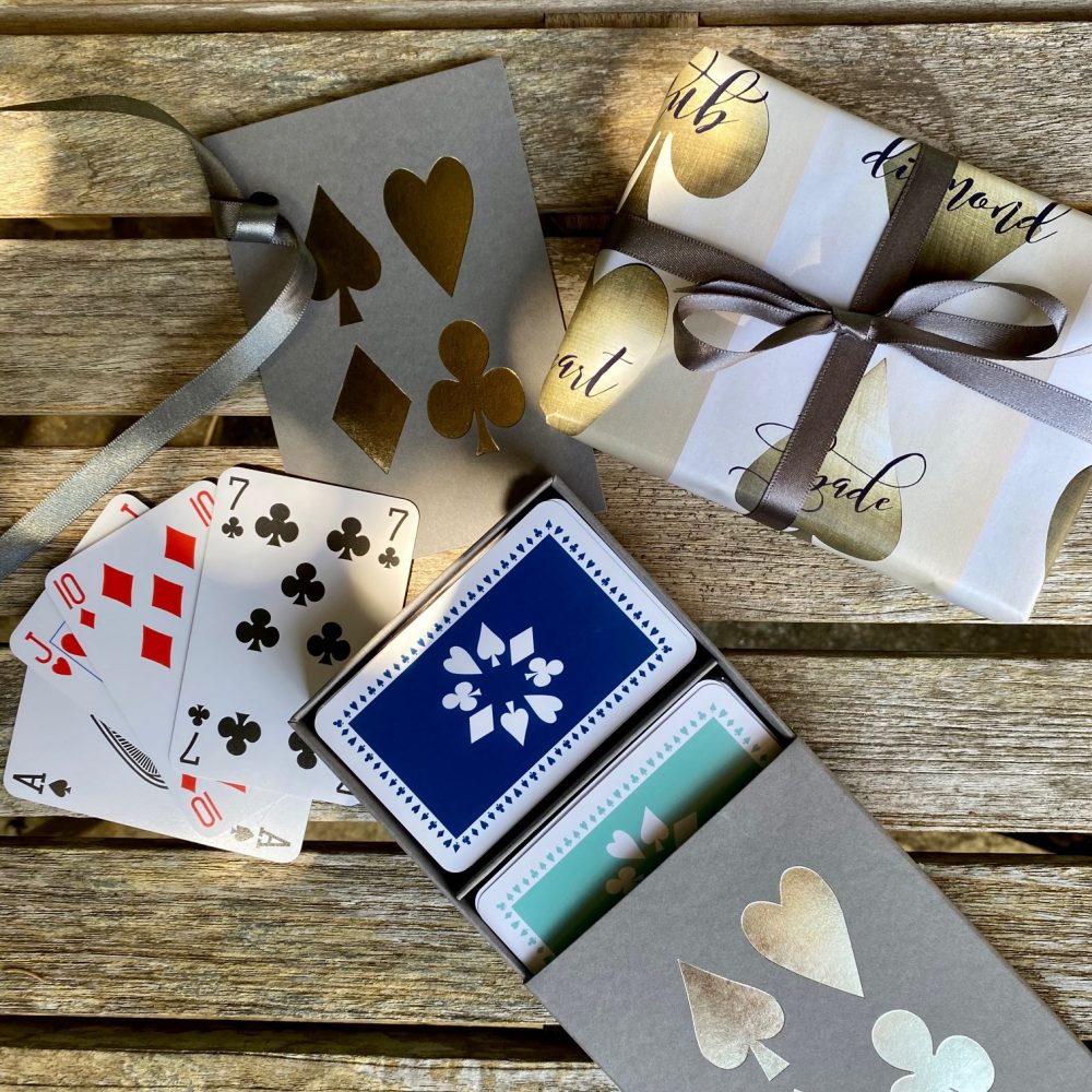 Boxed twin set of luxury playing cards - Bridge in the Box