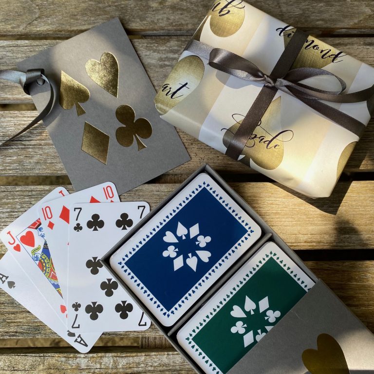 Boxed twin set of luxury playing cards - Bridge in the Box